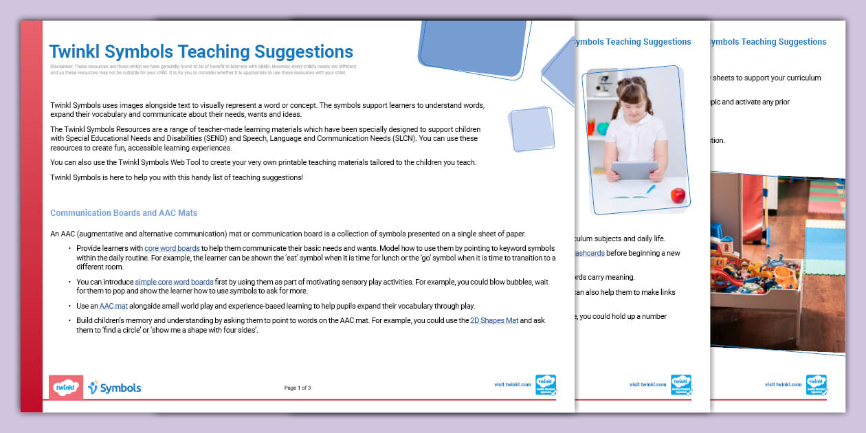 Twinkl Symbols Teaching Suggestions Adult Guidance - Twinkl