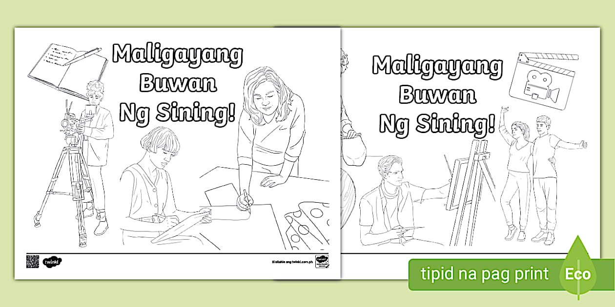 Maligayang Buwan Ng Sining Coloring Sheets | Philippines | Twinkl