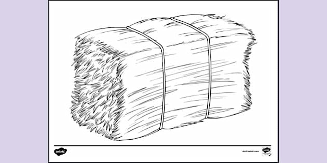 Hay Bale Colouring Sheet | Colouring Sheets (teacher made)