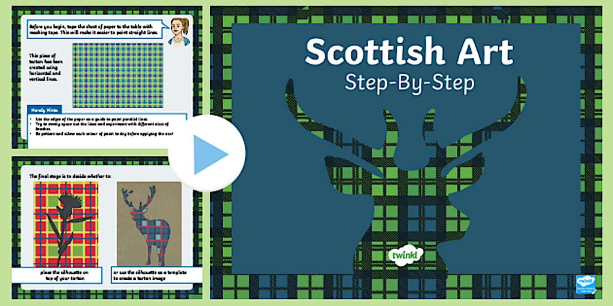 Scottish Art Ideas KS1 Step-By-Step PowerPoint - Twinkl