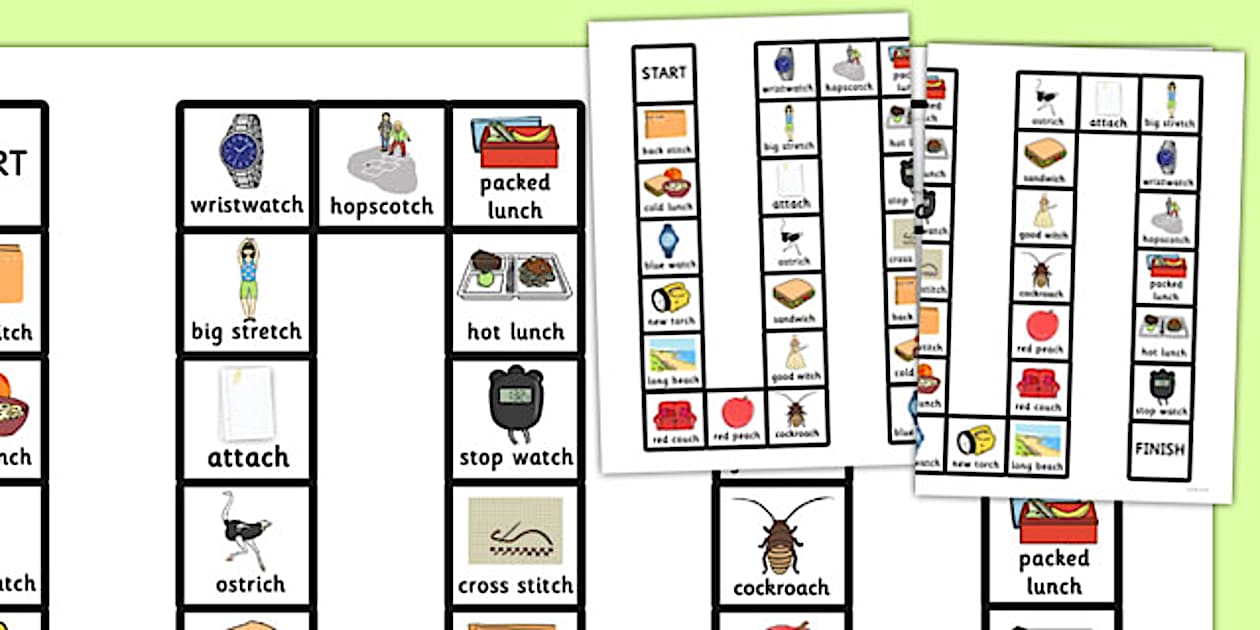 Two Syllable Final 'Ch' Sound Board Game (teacher made)