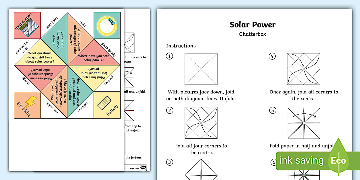 Solar Power Chatterbox (teacher made) - Twinkl