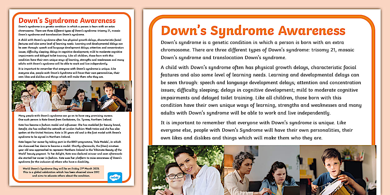 Down's Syndrome Awareness (Teacher-Made) - Twinkl