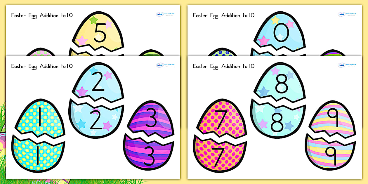 Easter Egg Addition Up To 10 Activity (Hecho por educadores)
