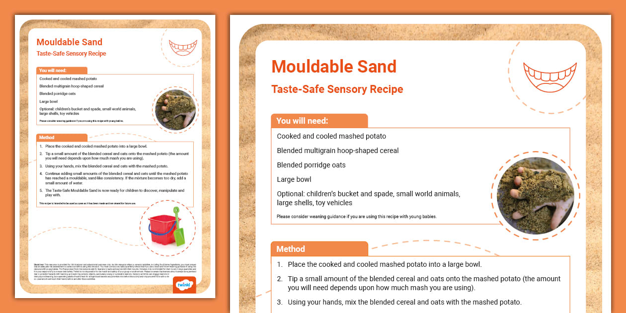 Taste-Safe Mouldable Sand Sensory Recipe | Twinkl - Twinkl