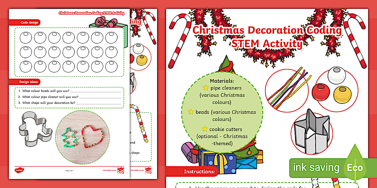 Christmas Decoration Coding STEM Activity | F-2 | Twinkl