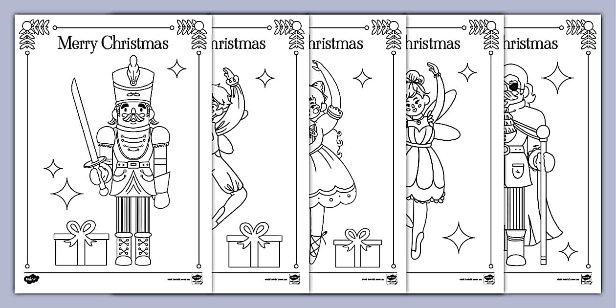 Nutcracker Christmas Colouring Pages (Teacher-Made) - Twinkl