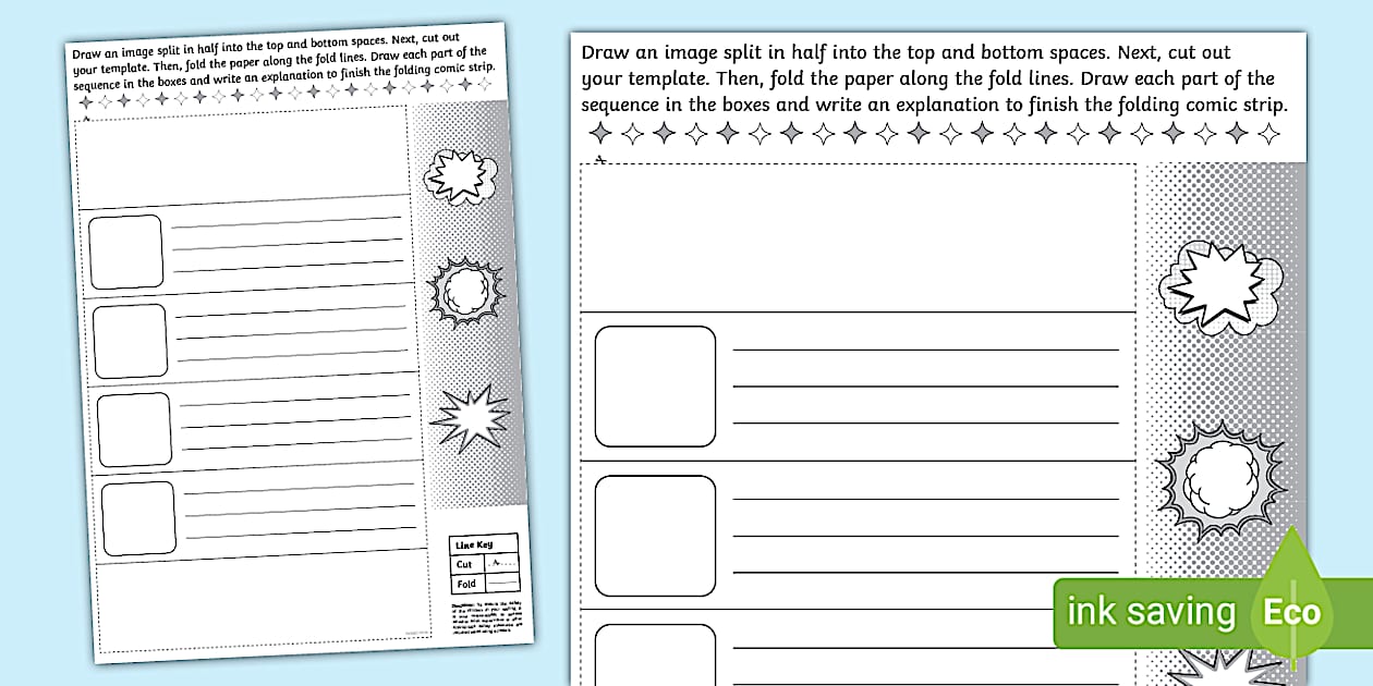Sequencing Folding Comic Strip Template (teacher made)