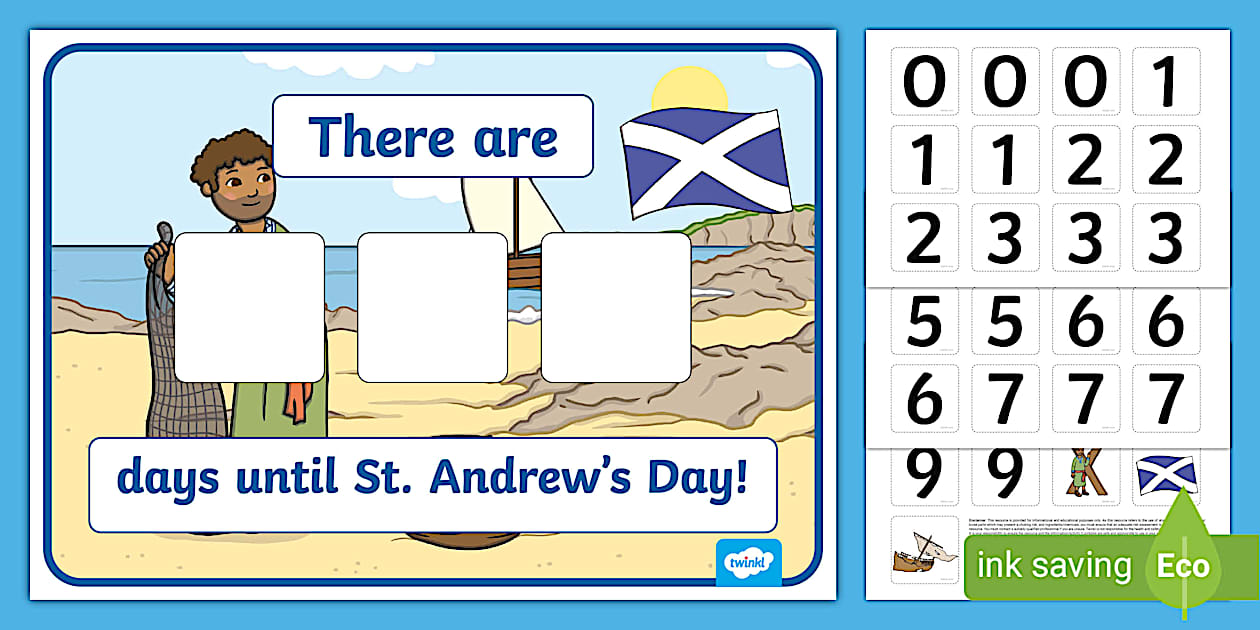 St. Andrew's Day Countdown Display Poster (teacher made)