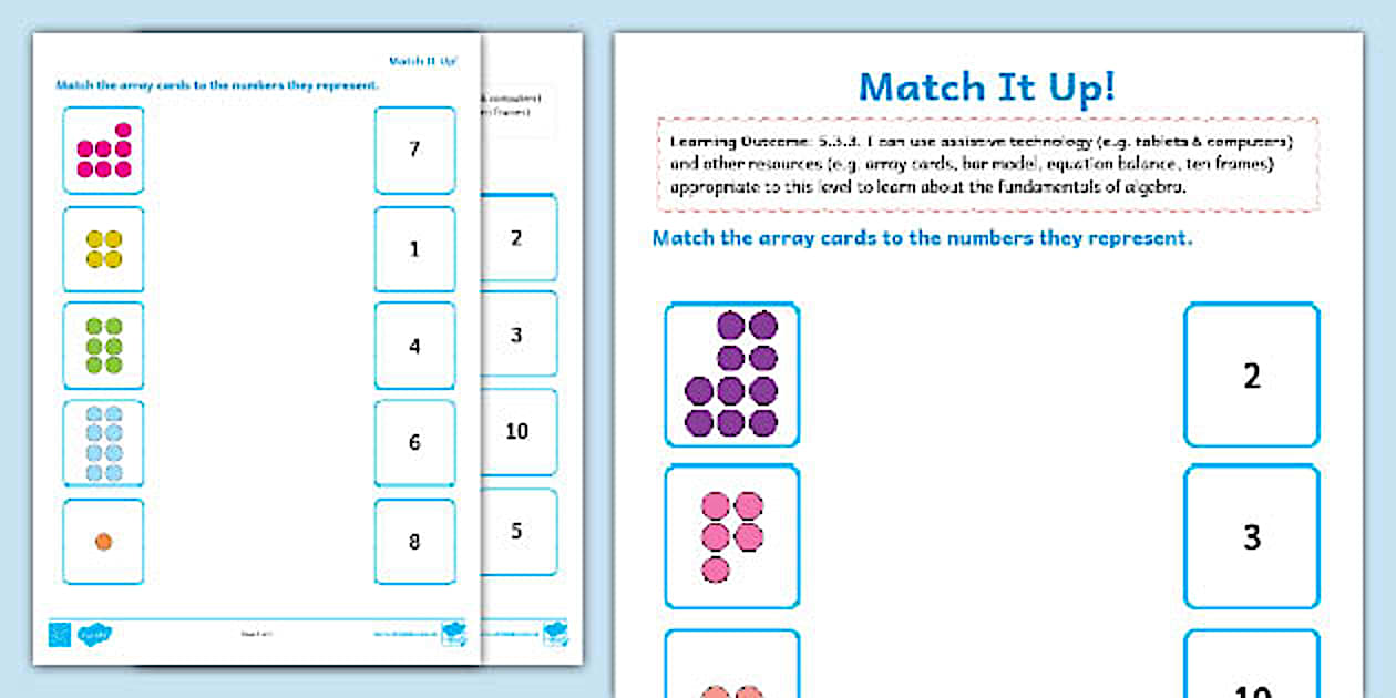 Maths Worksheet l Match It Up! l Twinkl - Twinkl