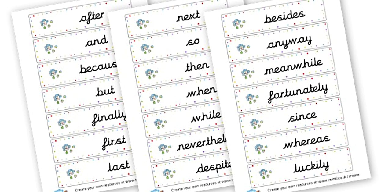 Connective Display Flashcards (Teacher-Made) - Twinkl
