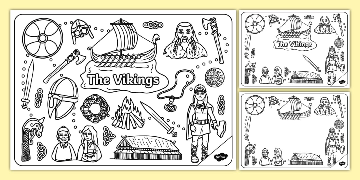 Let's Doodle About the Vikings Colouring Pages - Twinkl