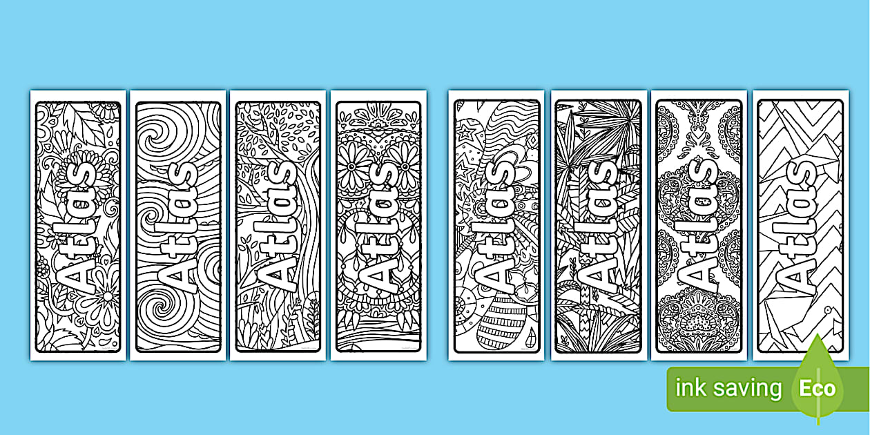 Atlas Mindfulness Name Colouring Bookmarks | Twinkl | KS1