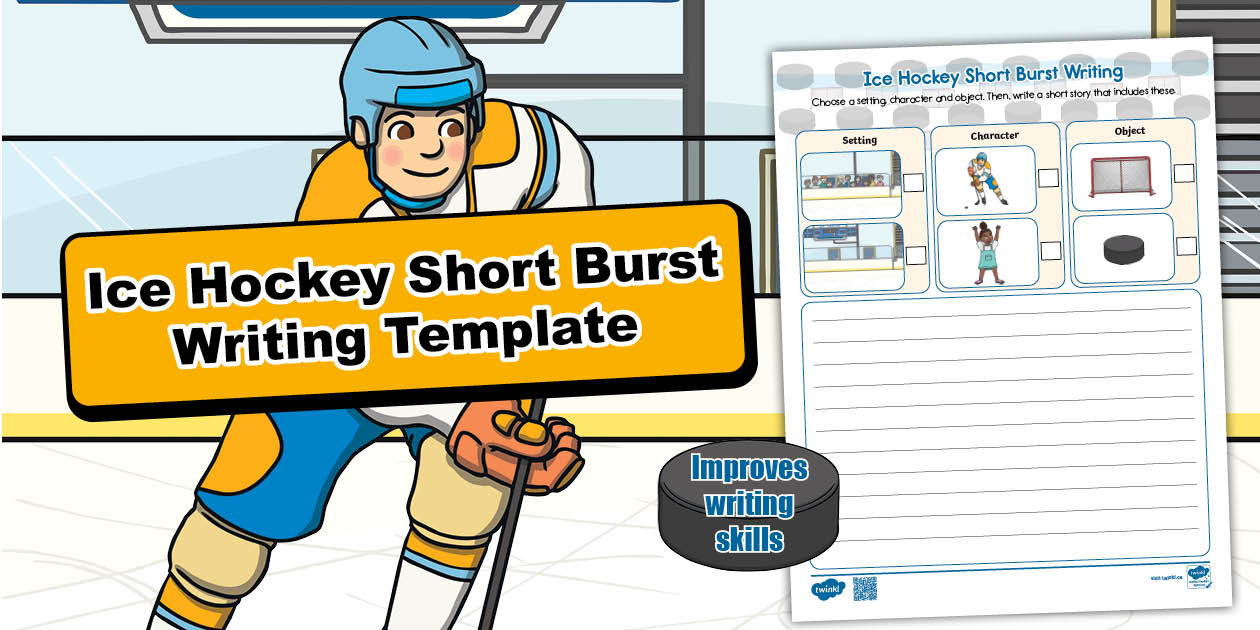 Ice Hockey Short Burst Writing Template
