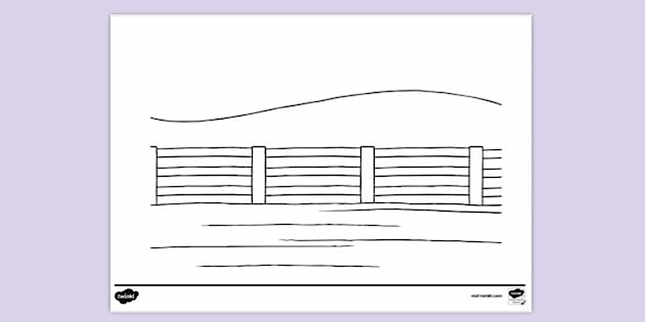 Fence Colouring Page | Colouring Sheets (teacher made)
