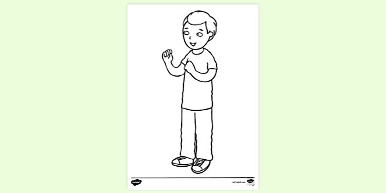 Excited Boy Eyes Open Colouring Sheet | Colouring Sheets