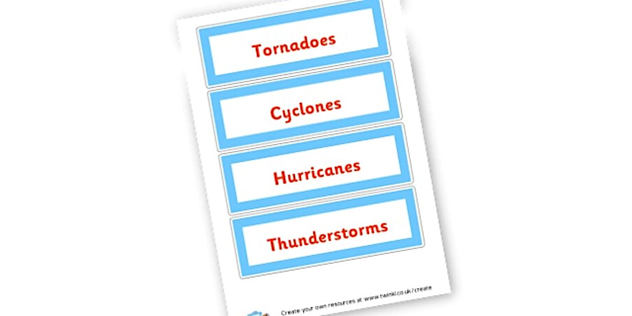 Weather Desktop Labels - Weather and Seasons Group Signs.