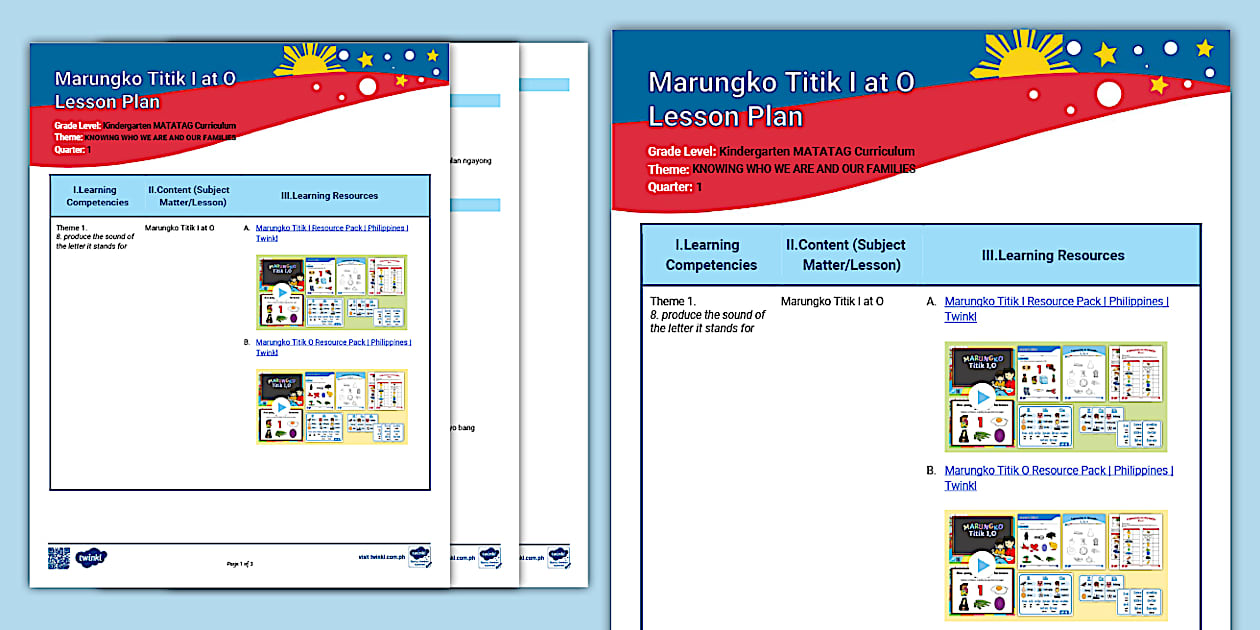 Marungko Titik I at O Lesson Plan | Philippines | Twinkl