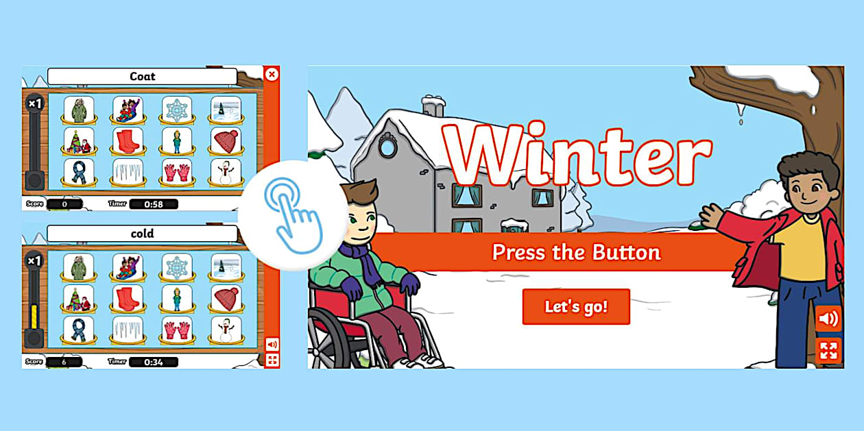 Winter Press the Button Interactive Game (teacher made)