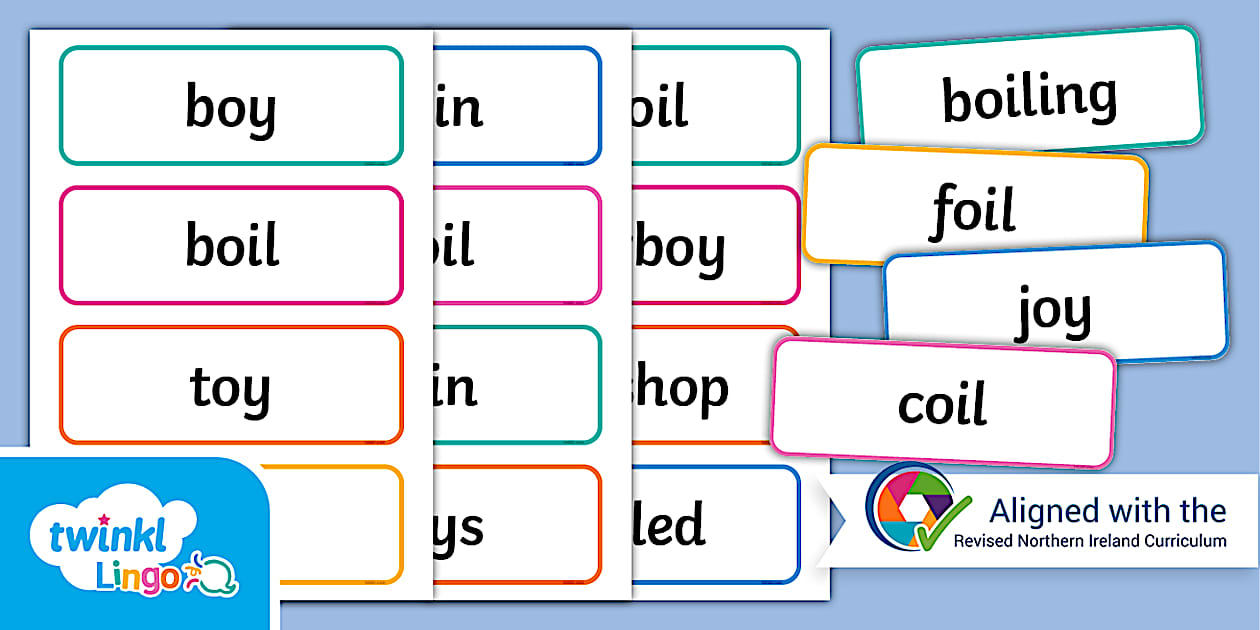 Linguistic Phonics Stage 5/6 Phase 3a 'oy' Sound Word Cards