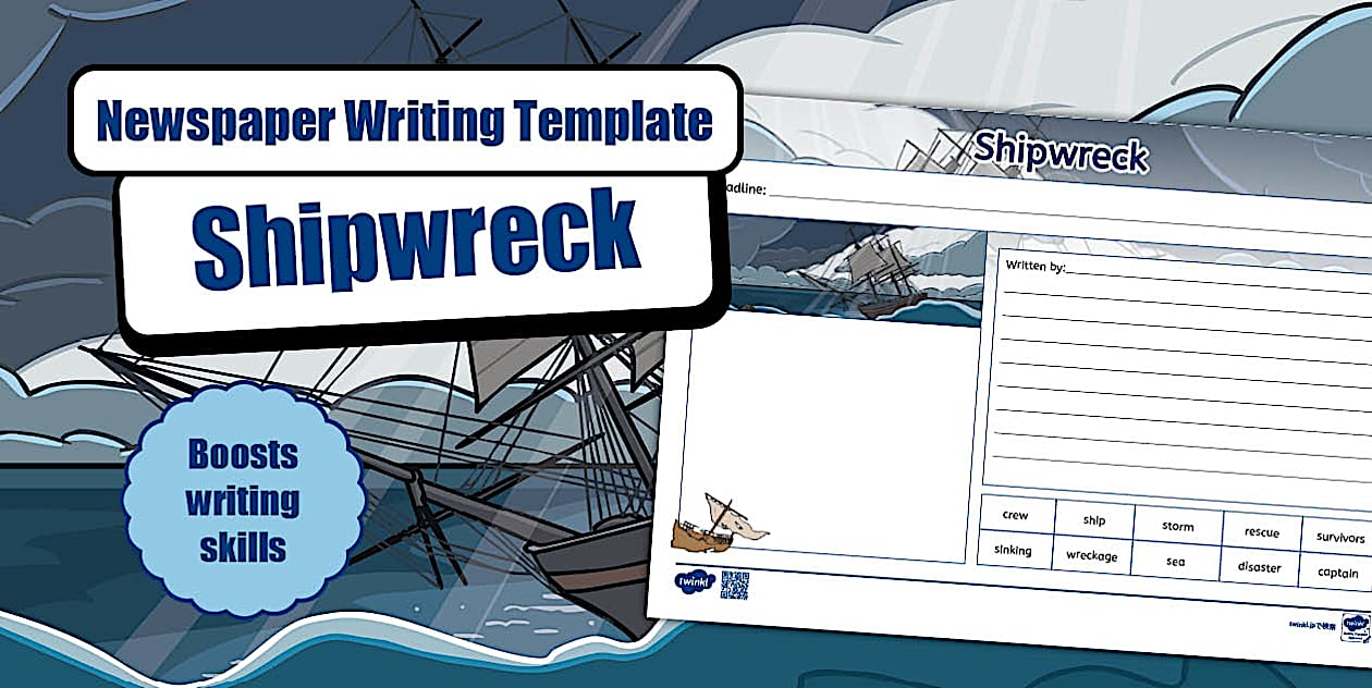 Shipwreck Newspaper Writing Template
