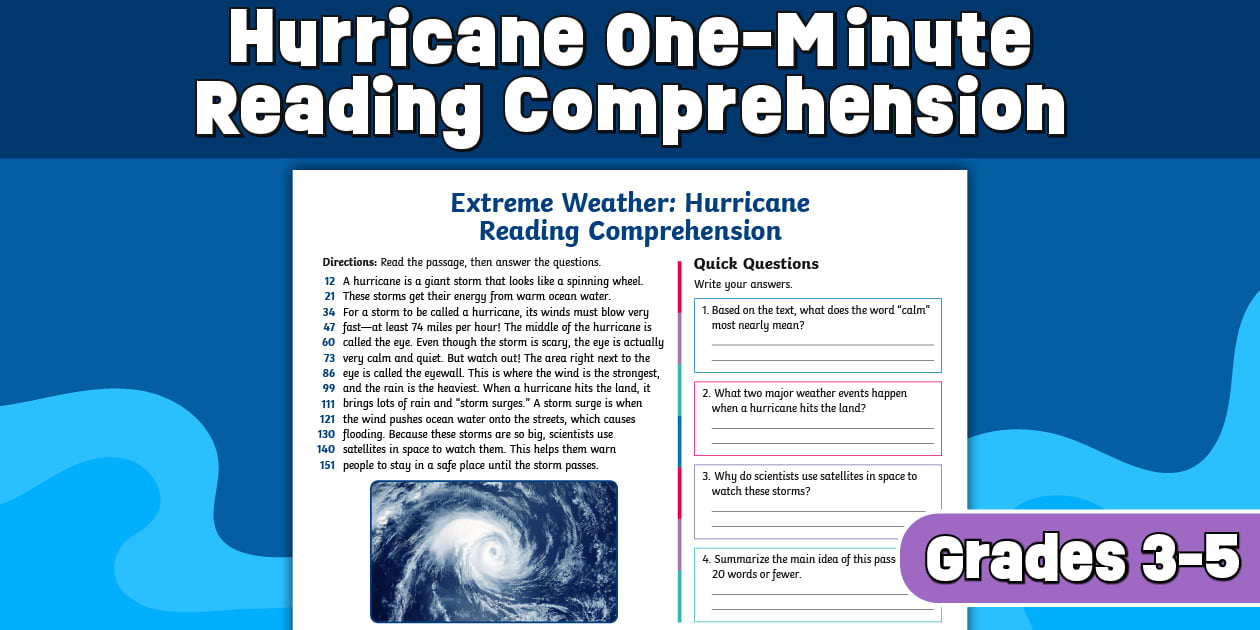 Extreme Weather: Hurricane 60-Second Reading Comprehension