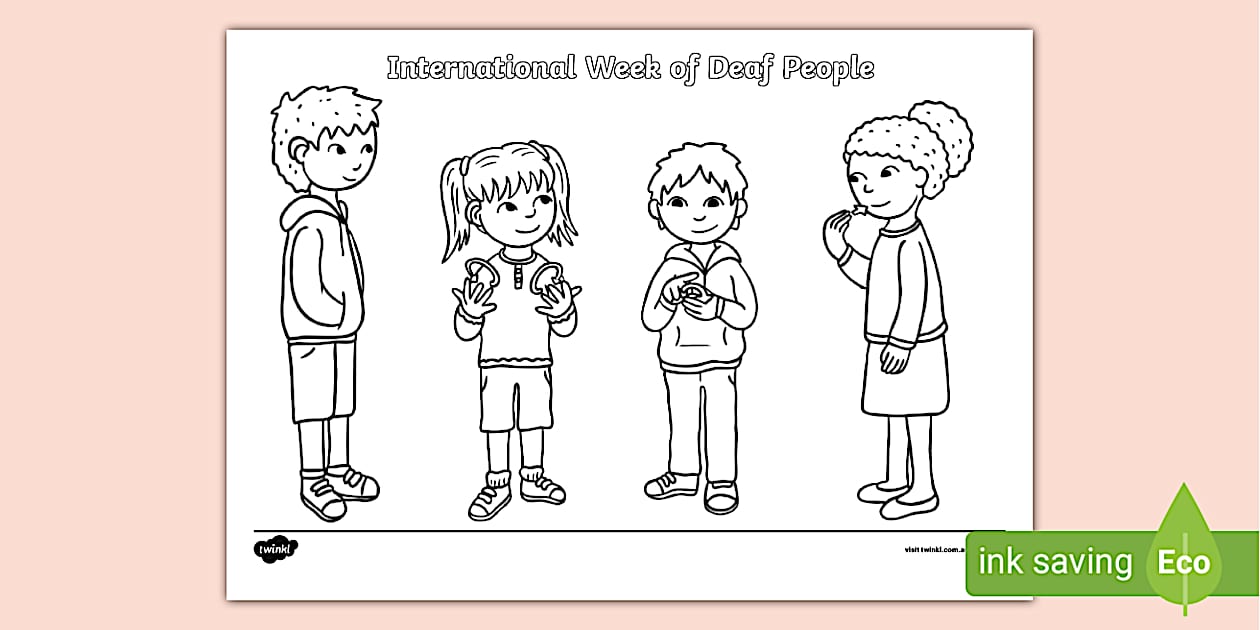 International Week of Deaf People Colouring Page