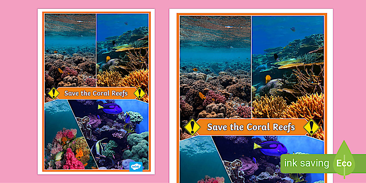 Save the Coral Reefs Display Poster (Teacher-Made) - Twinkl