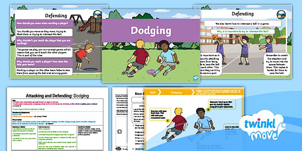 Year 2 Dodging PE Lesson | Attacking and Defending | Twinkl