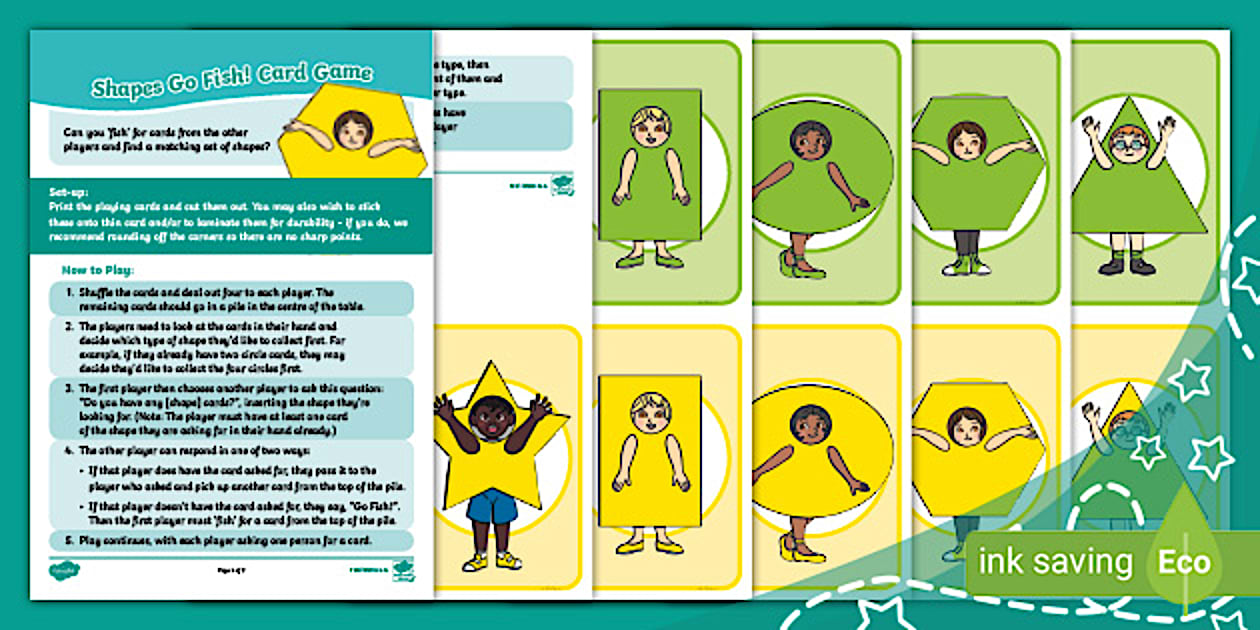 Shapes Go Fish! Card Game (Hecho por educadores) - Twinkl