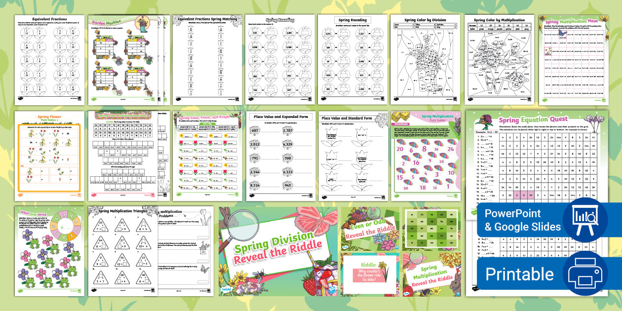 Third Grade Spring Math Activity Pack - Twinkl