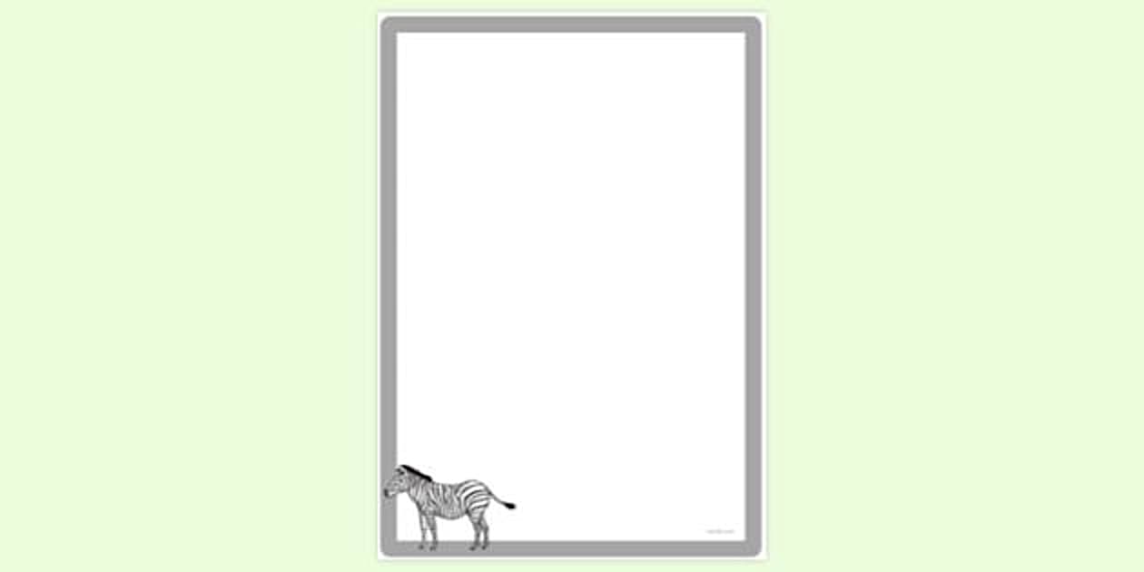 Zebra Page Border | Page Borders | Twinkl (teacher made)