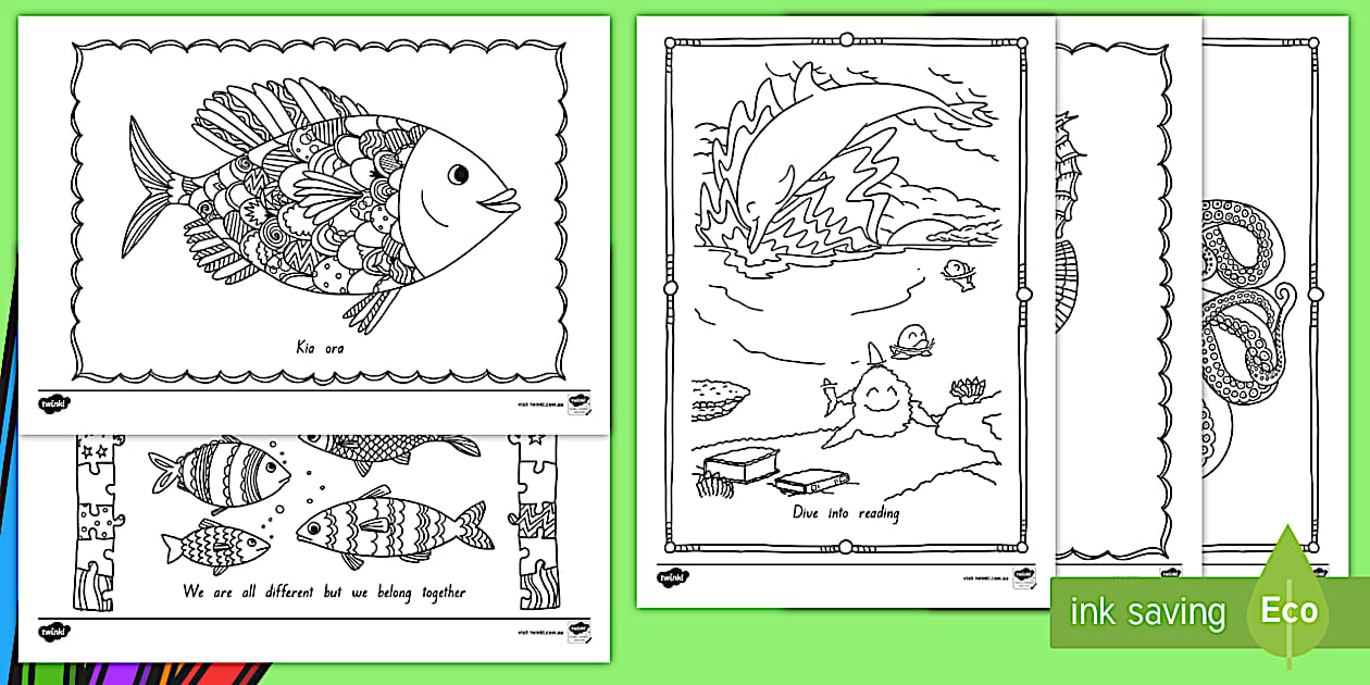 Under the Sea-Themed Back to School Colouring Pages - Twinkl