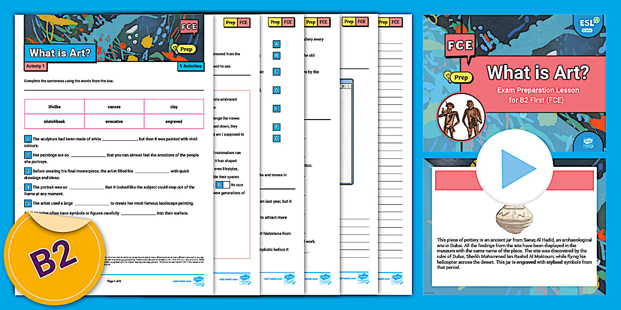 B2 First (FCE) - Prep Lesson (What is Art?) on Twinkl