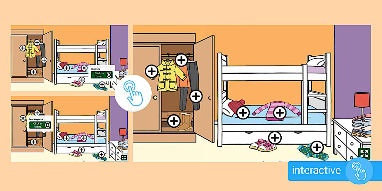 👉 Spanish: Clothes Interactive Hotspots