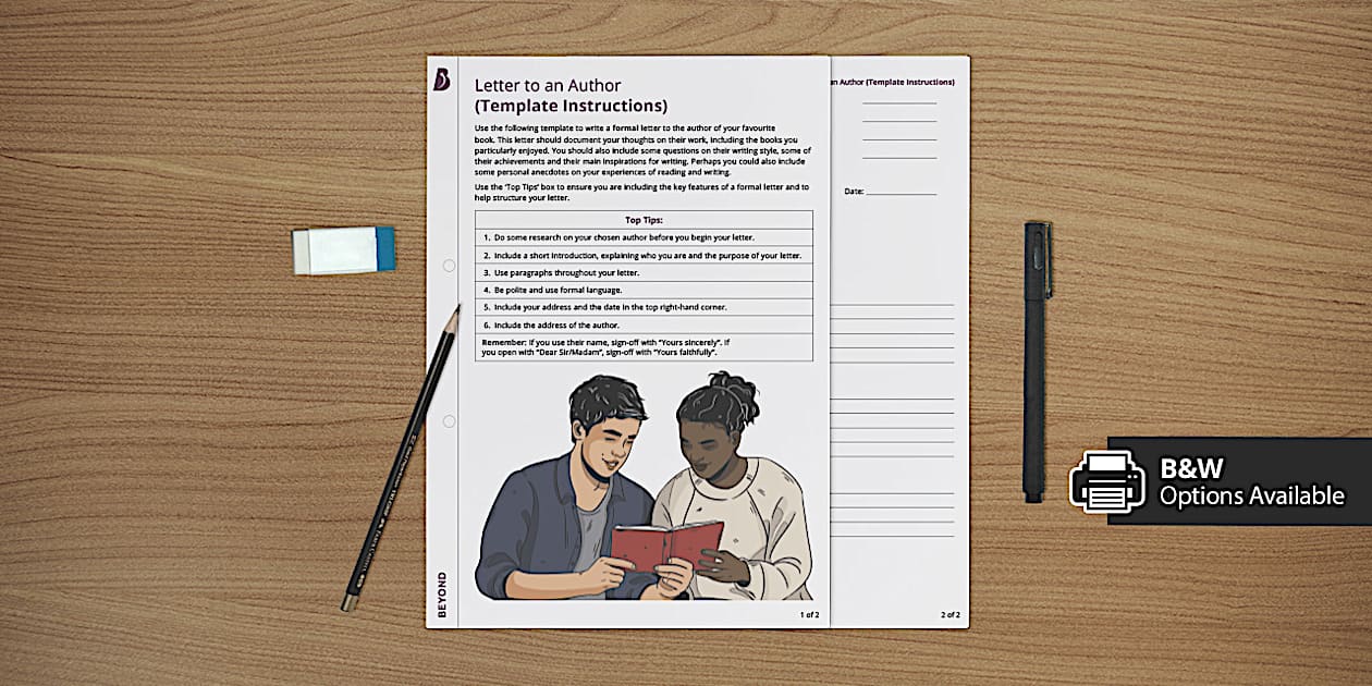 Formal Letter to an Author (teacher made) - Twinkl
