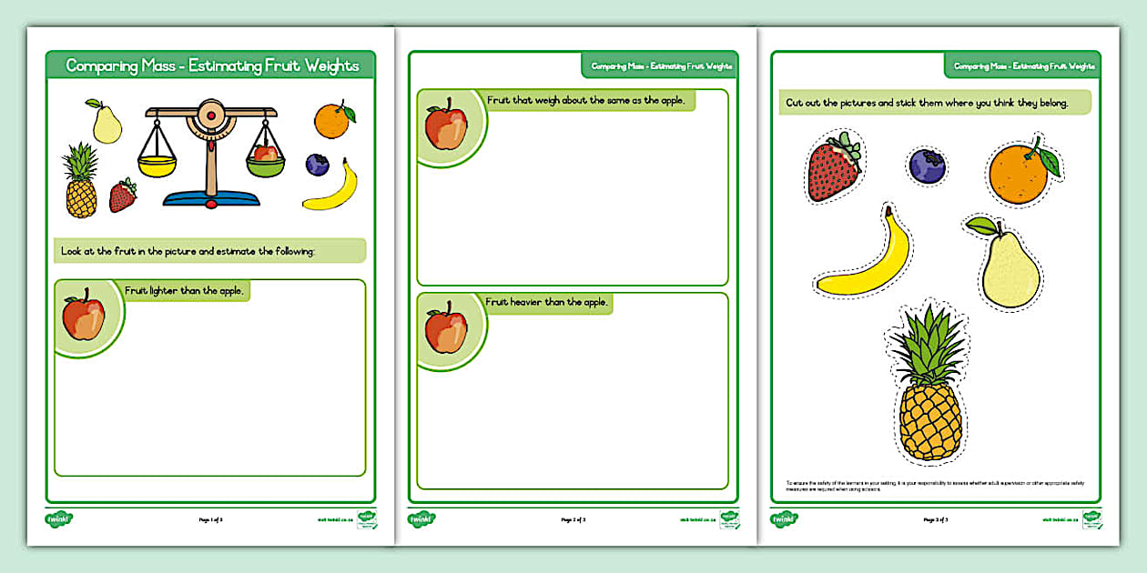 Grade R Maths - Comparing Weights - Estimating Fruit Weights