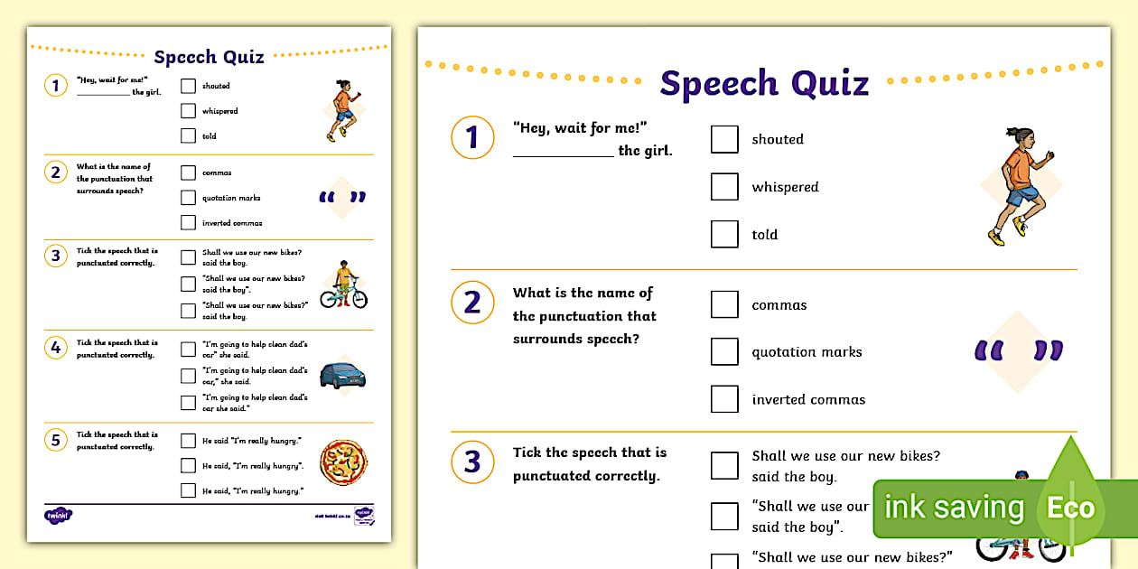 Speech Paper Quiz (teacher made) - Twinkl
