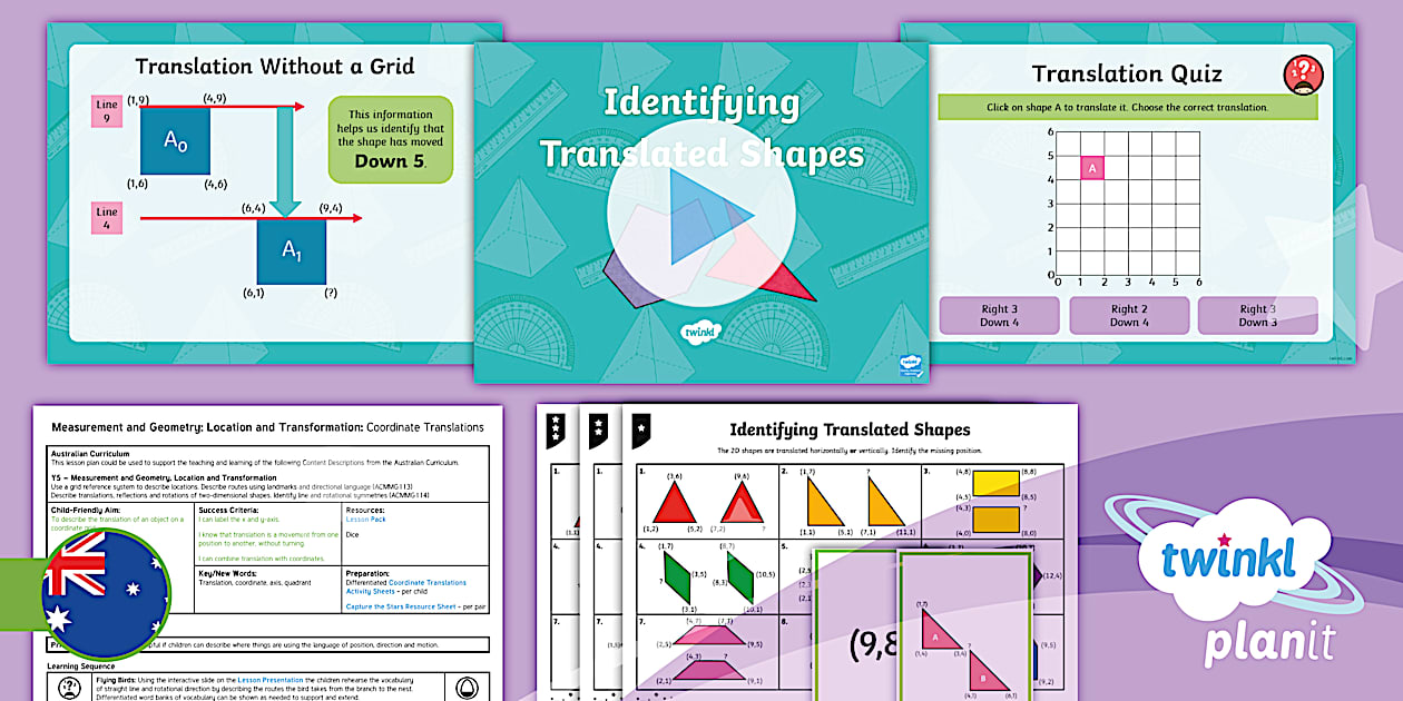 Year 5 Space: Translation and Reflection Lesson 3 - Twinkl