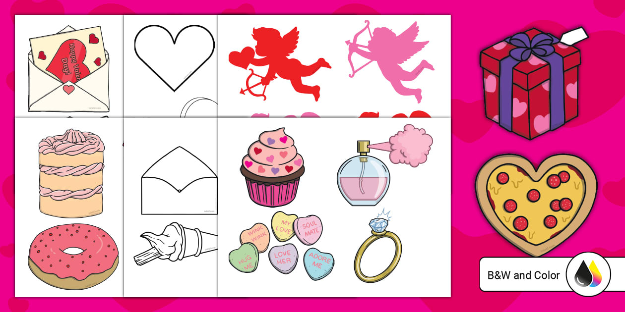 Valentine's Day Gift Shop Dramatic Play Cutouts - Twinkl