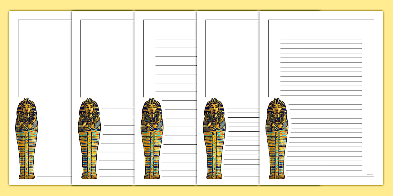 Ancient Egypt Borders Writing Pages | Various Line Sizes
