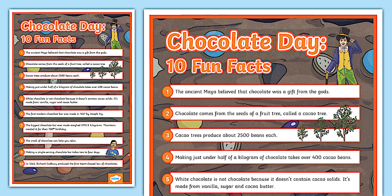 Chocolate Day: 10 Fun Facts Poster (teacher made) - Twinkl