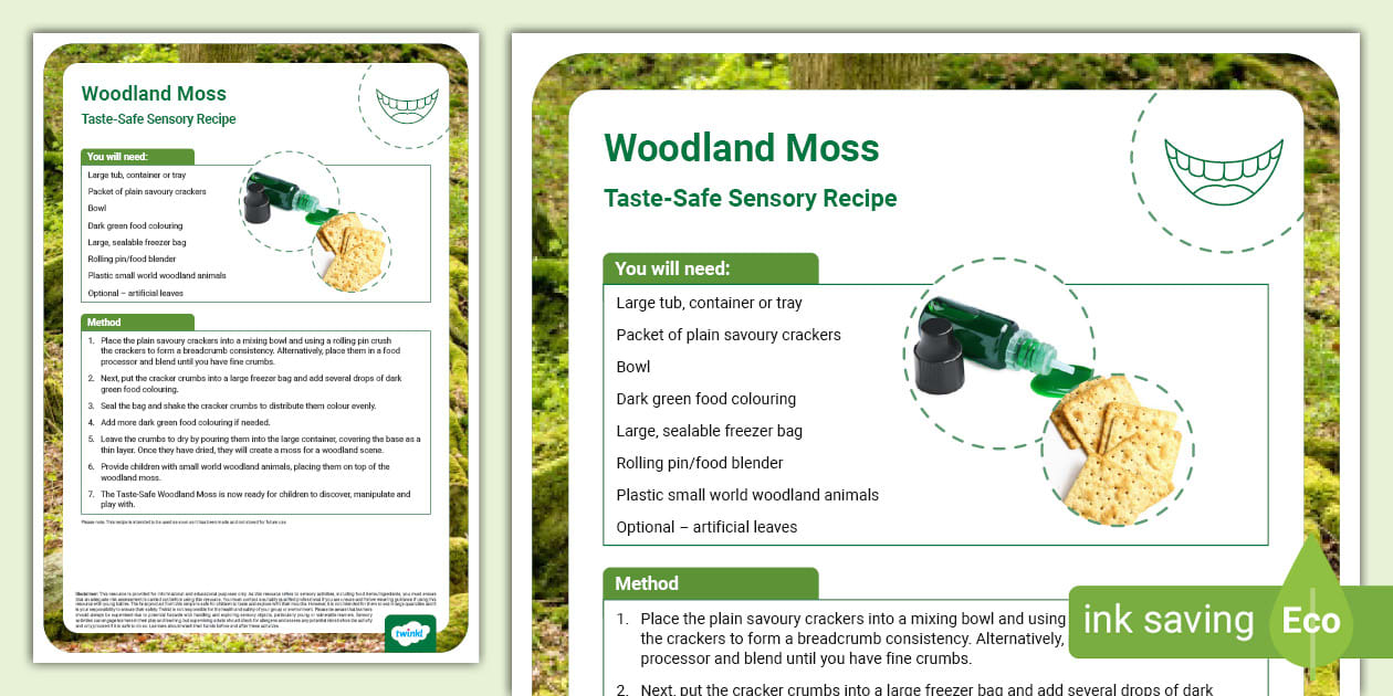 Taste-Safe Woodland Moss Recipe | Sensory | Twinkl - Twinkl