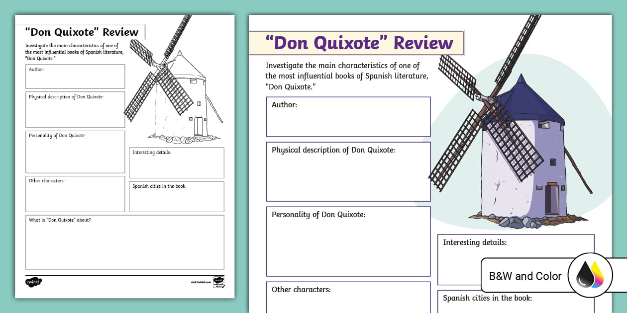 Fifth Grade Don Quixote Review Activity (teacher made)