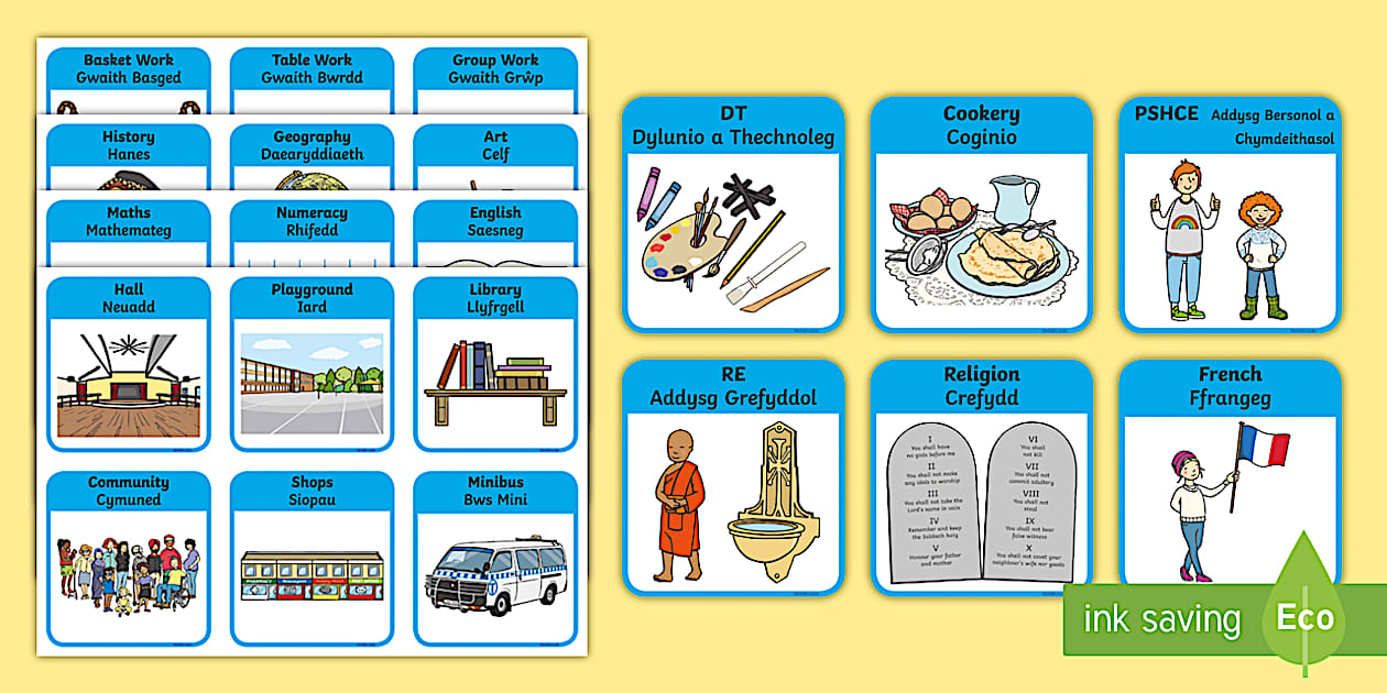 SEN Visual Timetable English/Welsh (Teacher-Made) - Twinkl