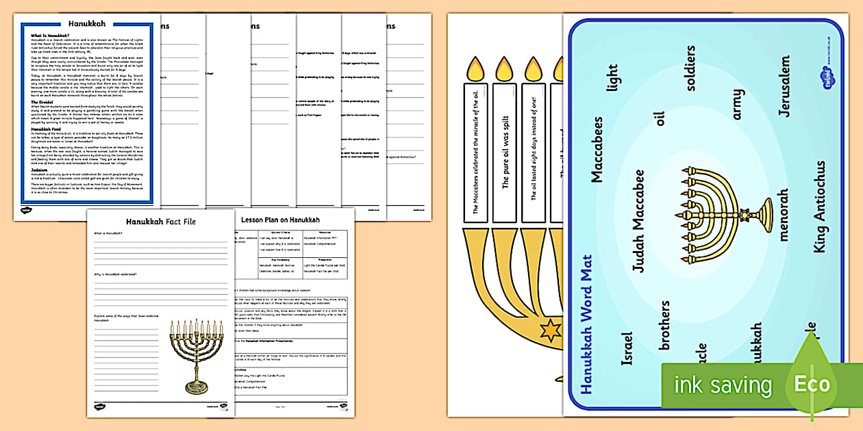 Hanukkah Lesson Teaching Pack - ESL Hanukkah Lesson - Twinkl