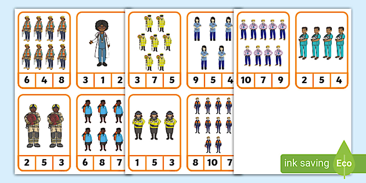 People Who Help Us Peg Counting to 10 Activity - Twinkl