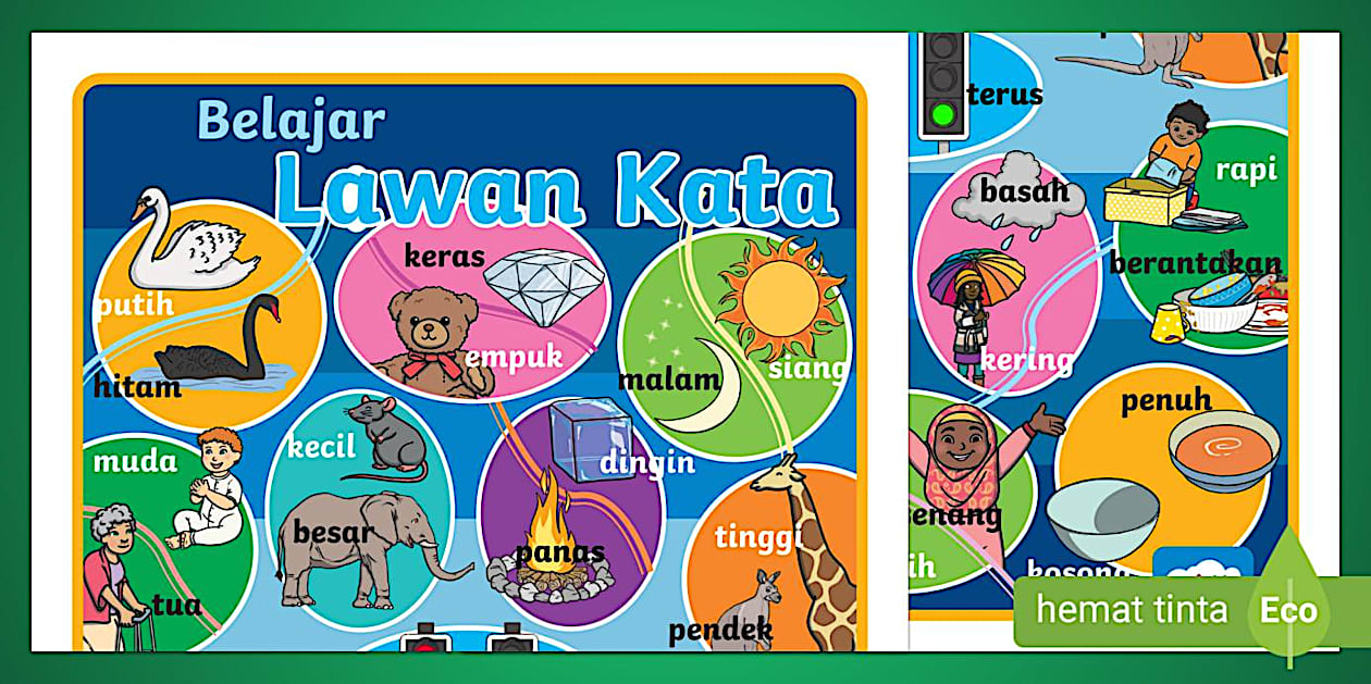 Poster Belajar Lawan Kata