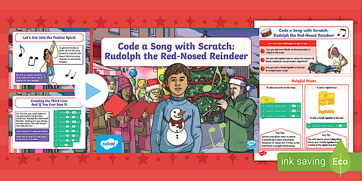 KS2-Code a Song with Scratch: Rudolph the Red-Nosed Reindeer