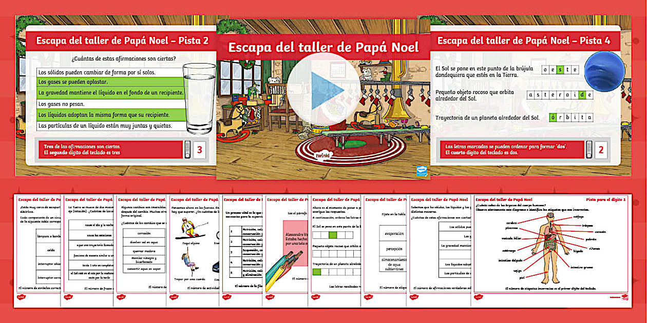 Escape Room: Escapa del taller de Papá Noel (teacher made)